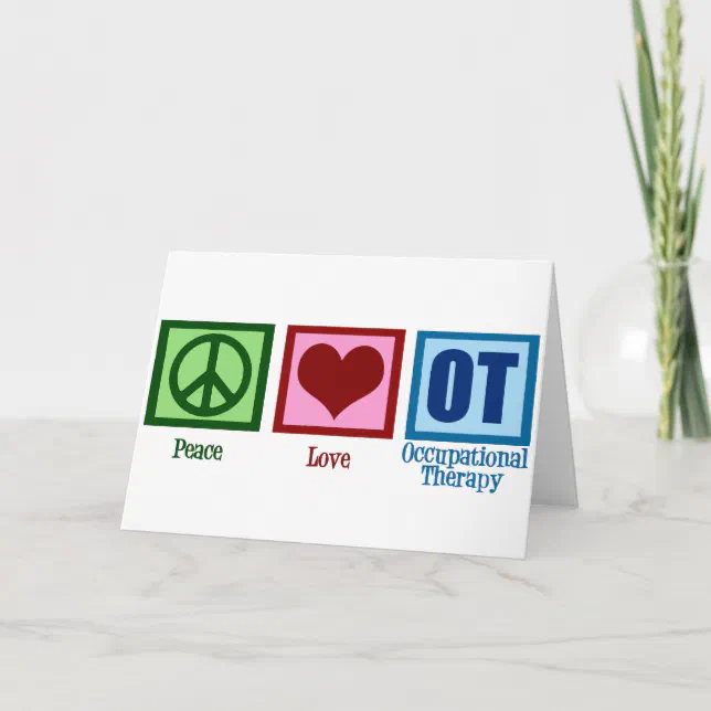 Peace Love Occupational Therapy Office Holiday Card | Zazzle