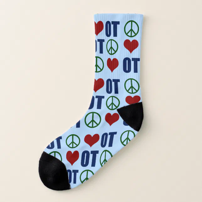 Peace Love Occupational Therapy OT Pattern Socks | Zazzle