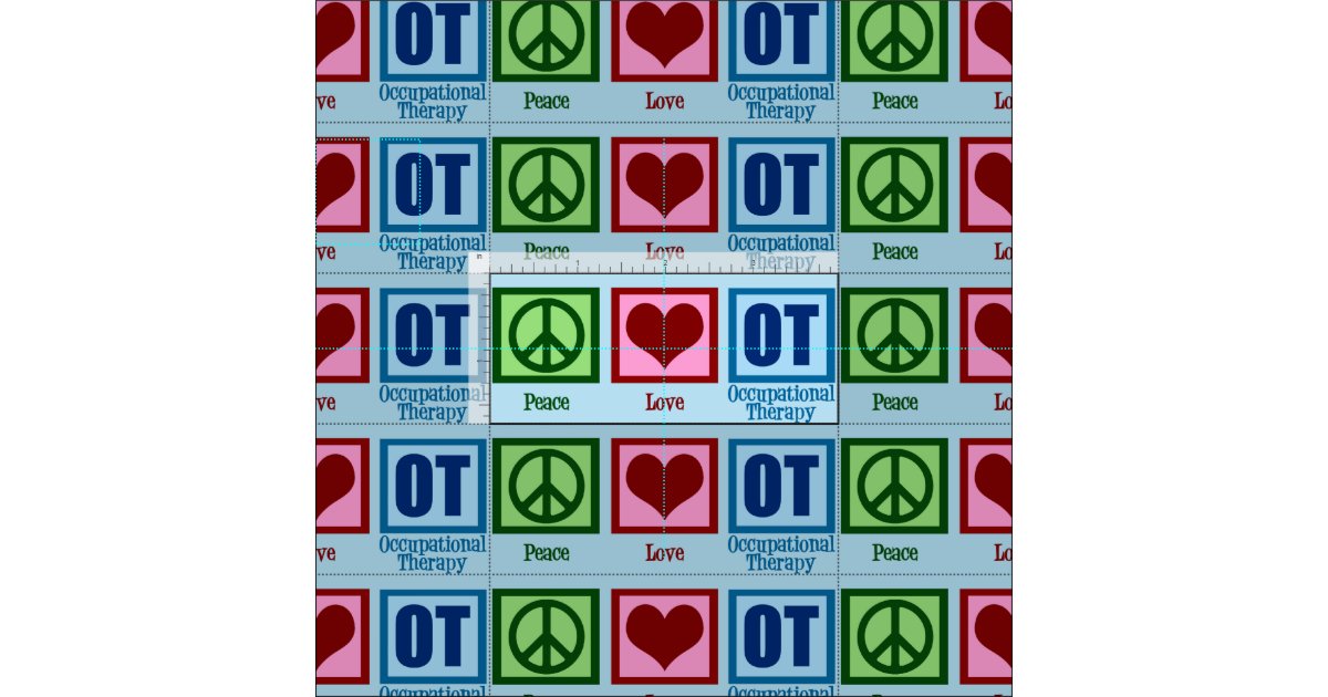 Peace Love OT Occupational Therapy Fabric | Zazzle