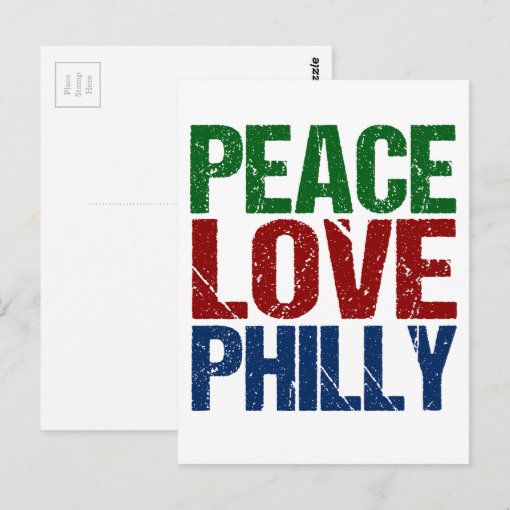 Peace Love Philly Postcard | Zazzle