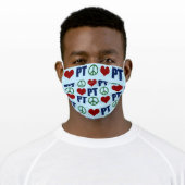 Peace Love Physical Therapy PT Pattern Adult Cloth Face Mask | Zazzle