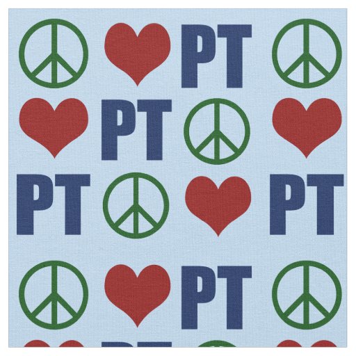 Peace Love Physical Therapy PT Pattern Fabric | Zazzle