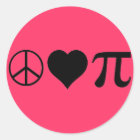 Peace Sign Heart Pi Symbol Classic Round Sticker | Zazzle.com