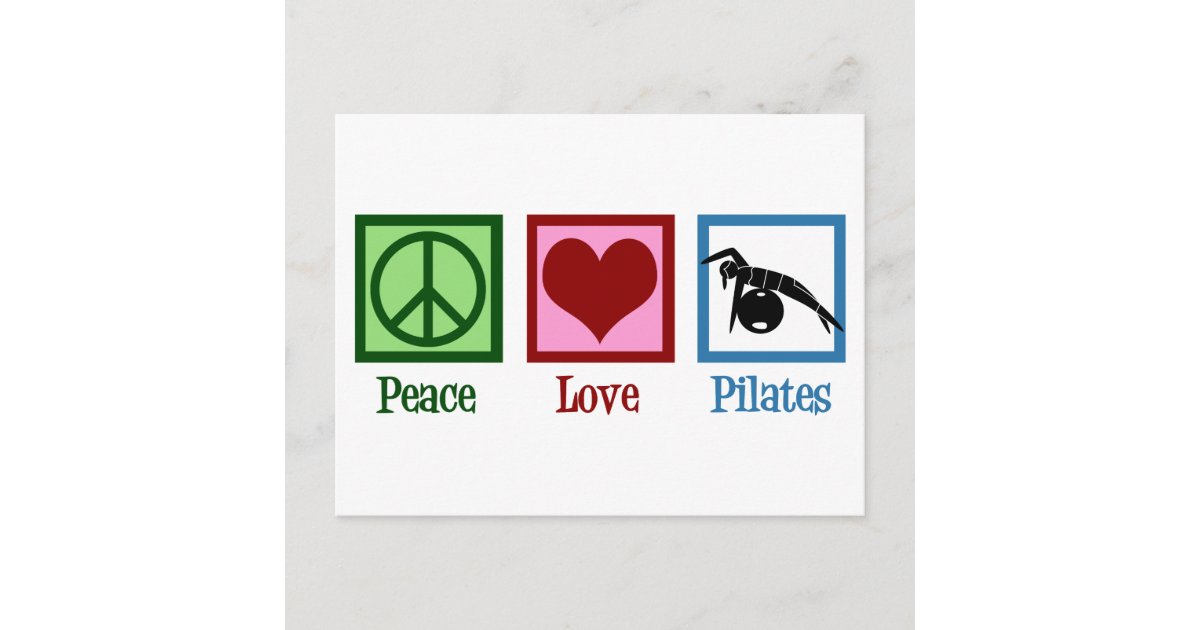 Peace Love Pilates Postcard | Zazzle