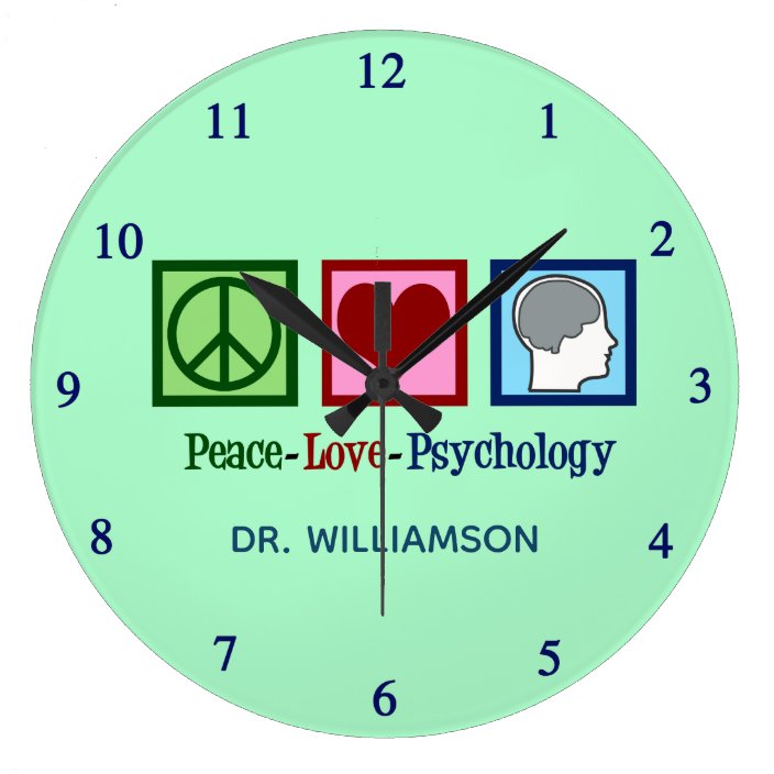 Peace Love Psychology Cute Psychologist Office Large Clock | Zazzle.com