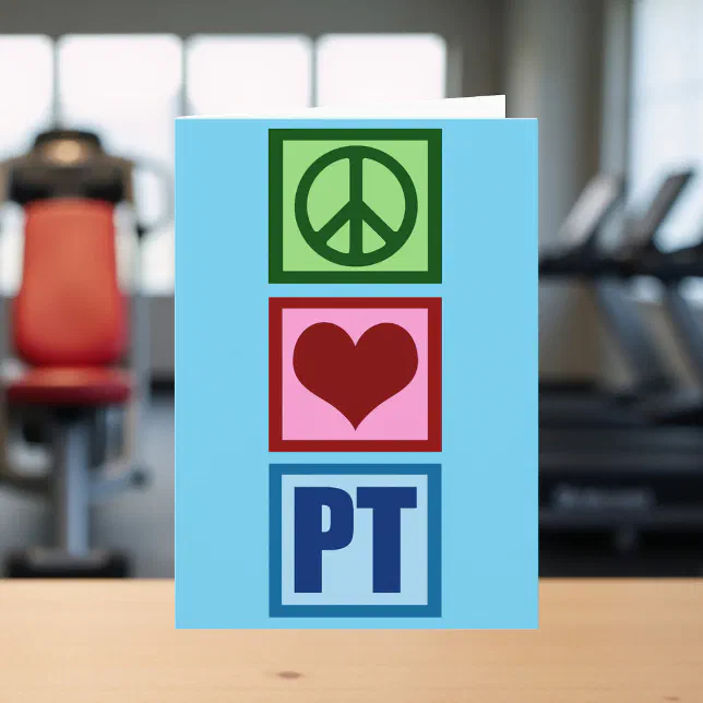 Peace Love PT Physical Therapy Holiday Card | Zazzle