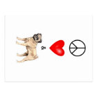Pugs Love Peace Postcard | Zazzle.com