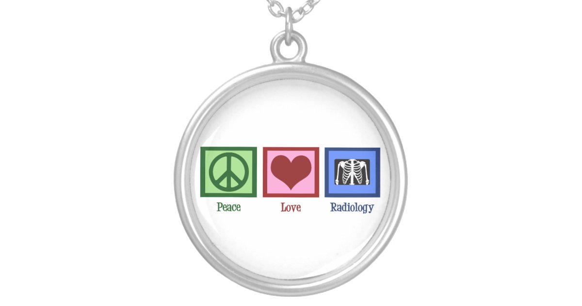 Peace Love Radiology Silver Plated Necklace | Zazzle