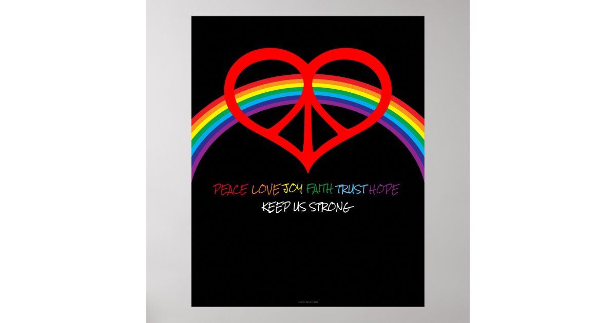 Peace Love Rainbow Poster | Zazzle