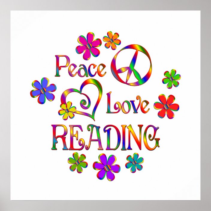Peace Love Reading Poster | Zazzle.com