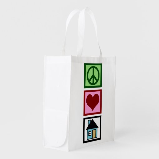Peace Love Real Estate Reusable Grocery Bag | Zazzle