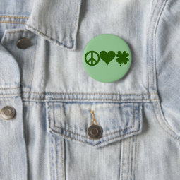 Peace Love Shamrocks Pinback Button | Zazzle