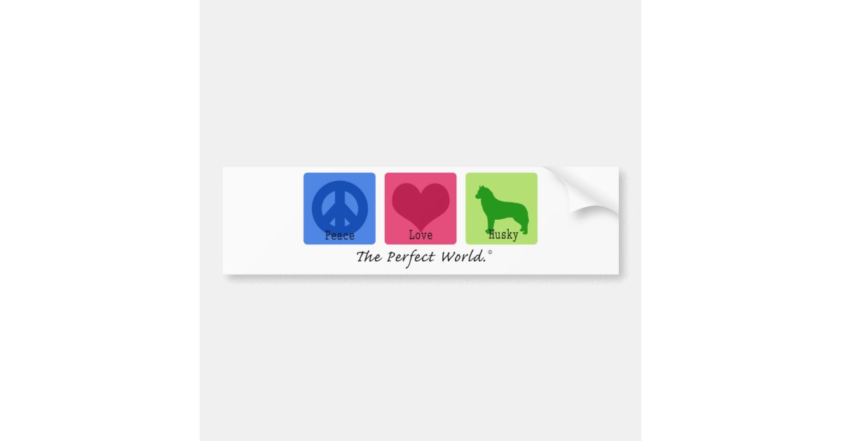 Peace Love Siberian Husky Bumper Sticker | Zazzle