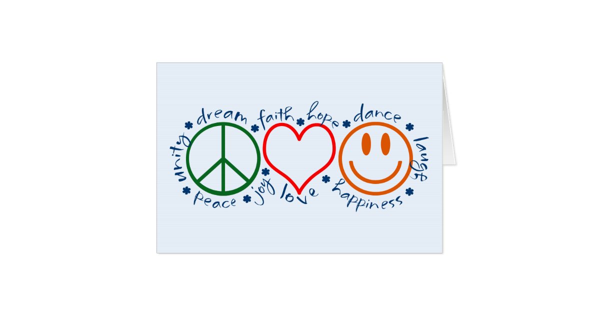 Peace Love Smile Card | Zazzle
