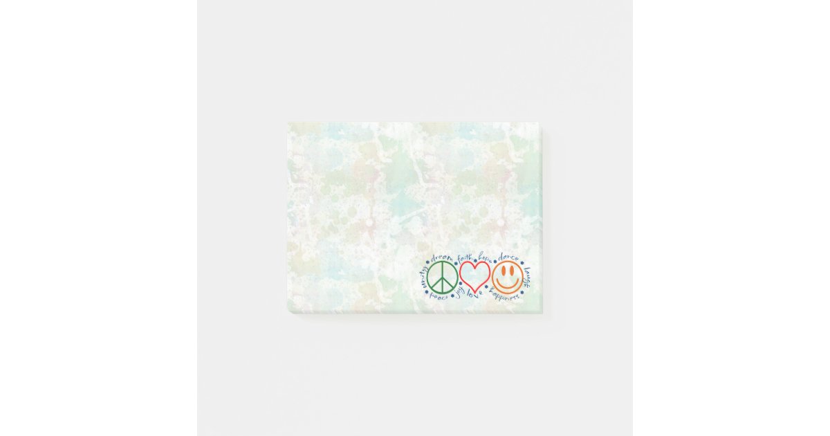 Peace Love Smile Post-it Notes | Zazzle