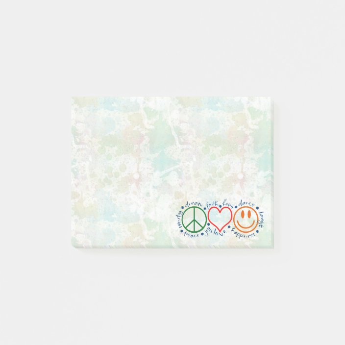 Peace Love Smile Post-it Notes | Zazzle.com