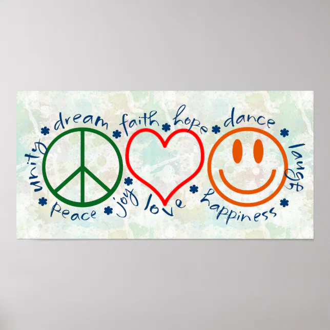 Peace Love Smile Poster | Zazzle
