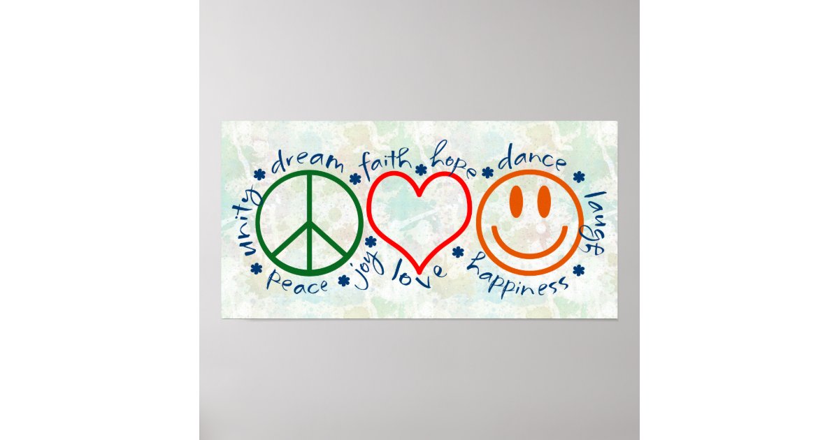Peace Love Smile Poster | Zazzle