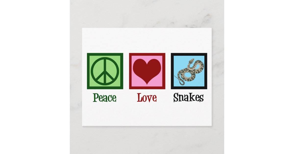 Peace Love Snakes Postcard | Zazzle