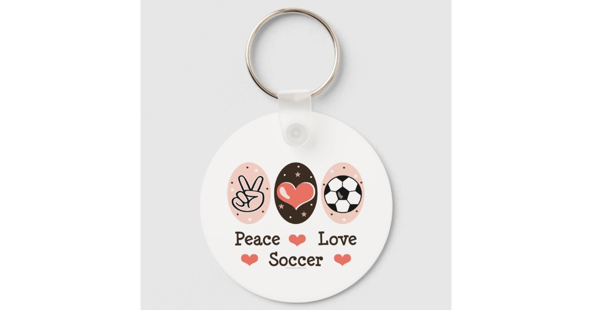 Peace Love Soccer Key Chain | Zazzle