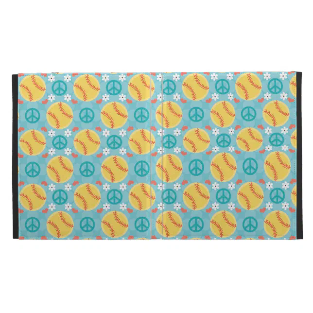 Peace Love Softball iPad Folio Case Cover | Zazzle