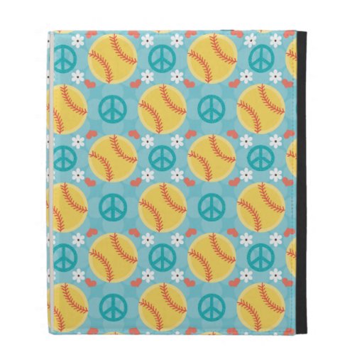 Peace Love Softball iPad Folio Case Cover | Zazzle