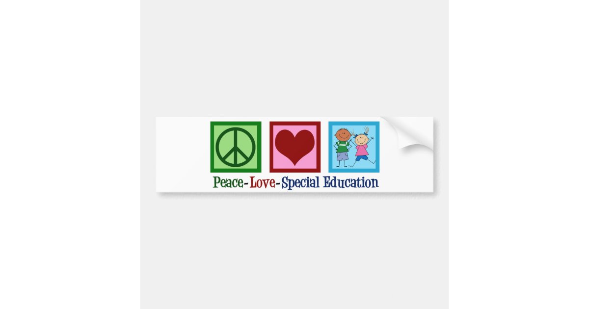 Peace Love Special Education Bumper Sticker | Zazzle