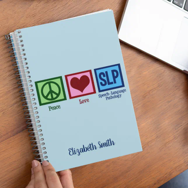 Peace Love Speech Language Pathology Notebook | Zazzle