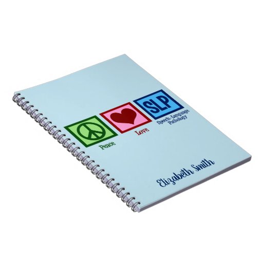 Peace Love Speech Language Pathology Notebook | Zazzle