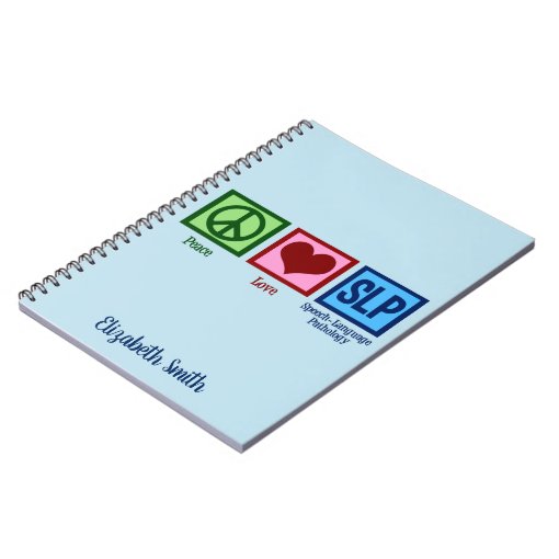 Peace Love Speech Language Pathology Notebook | Zazzle