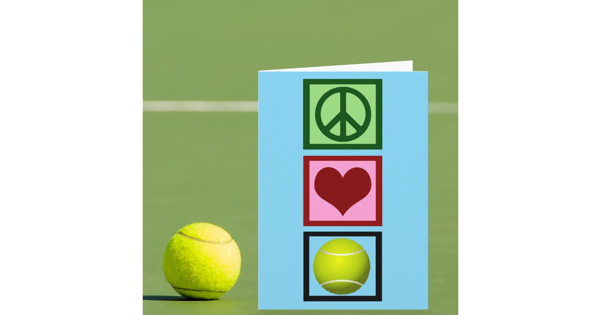 Peace Love Tennis Player Birthday Card | Zazzle