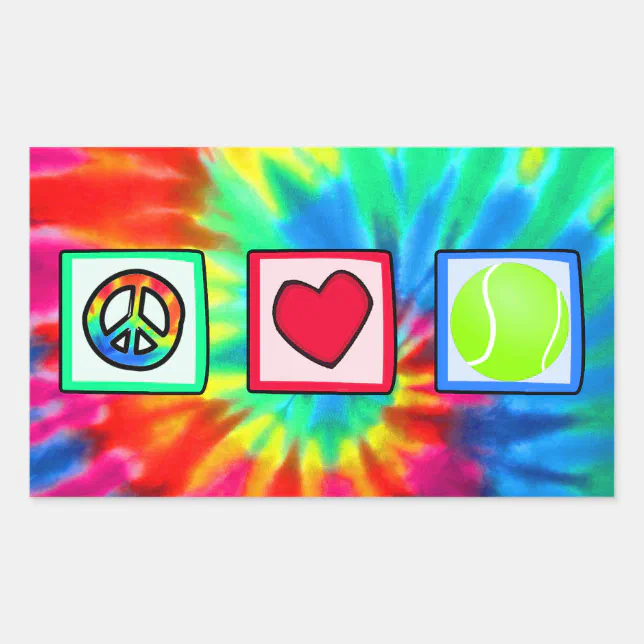 Peace, Love, Tennis Rectangular Sticker | Zazzle