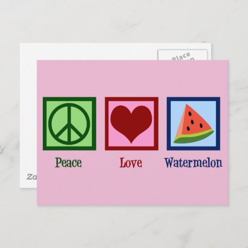 Peace Love Watermelon Postcard | Zazzle