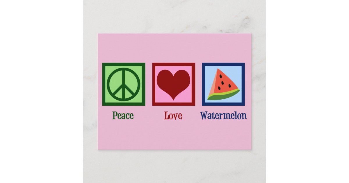 Peace Love Watermelon Postcard | Zazzle