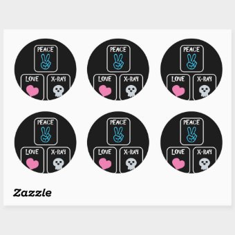 Peace Love X-Ray Radiology Tech Classic Round Sticker | Zazzle