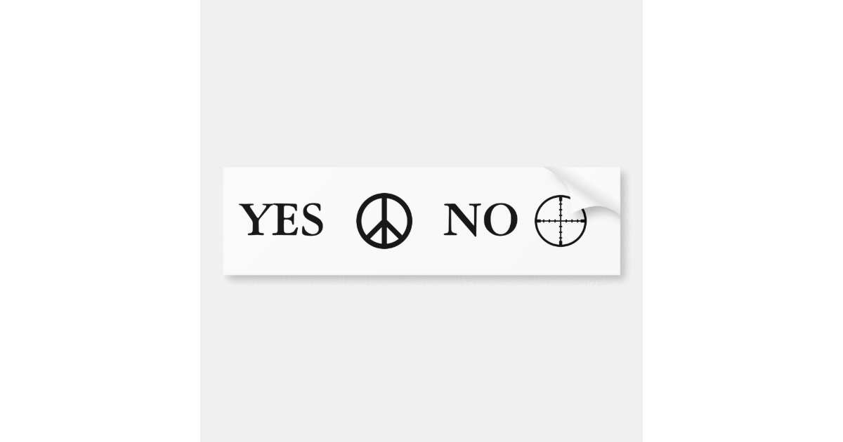 Peace Message Bumper Sticker | Zazzle
