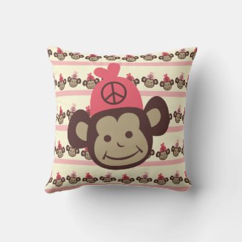 Peace Monkey Pillow | Zazzle