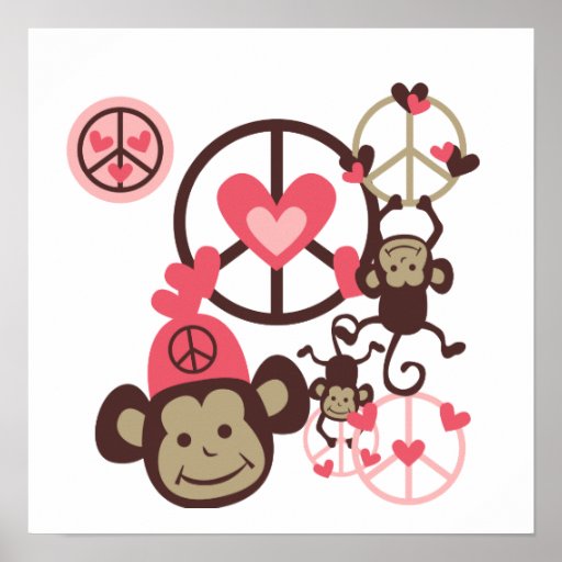 Peace Monkey Poster | Zazzle