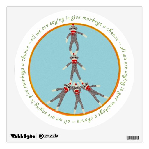 Peace Monkeys Wall Decal | Zazzle