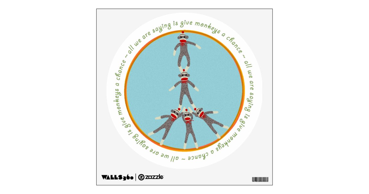 Peace Monkeys Wall Decal | Zazzle
