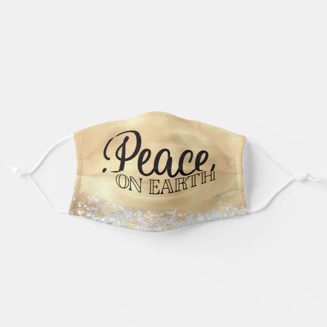 Peace on Earth Christmas Adult Cloth Face Mask | Zazzle