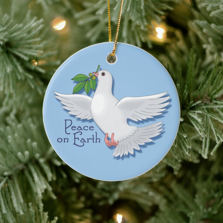 Peace on Earth Dove Ornament | Zazzle