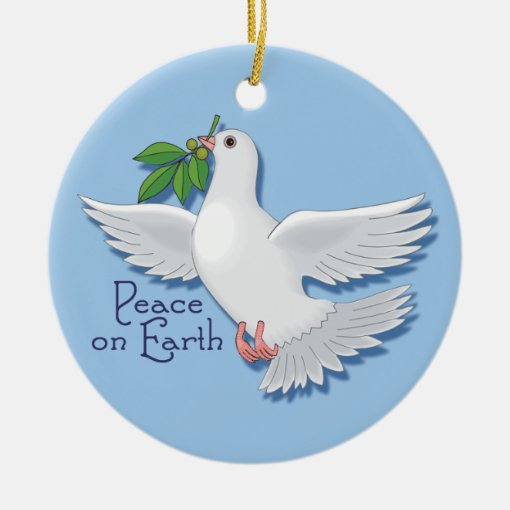 Peace on Earth Dove Ornament | Zazzle