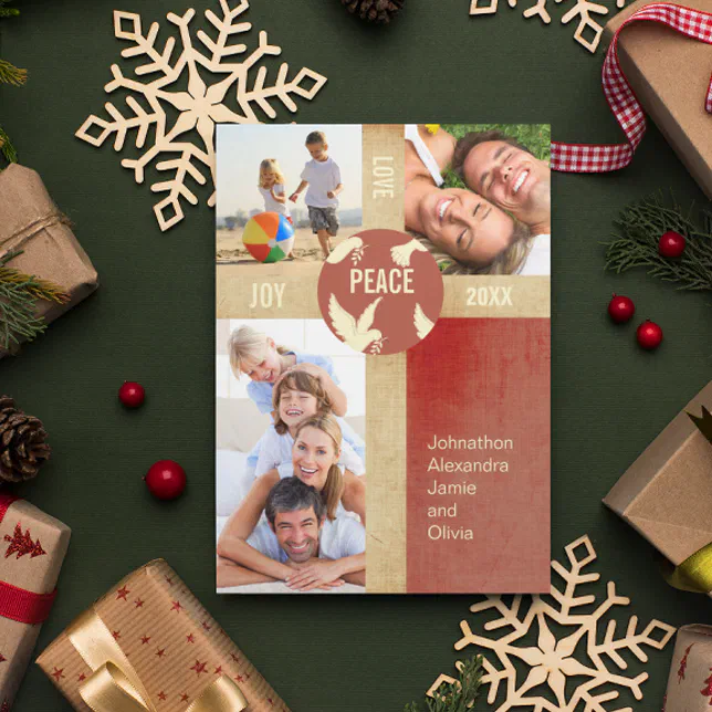 Peace on Earth Family Photo Card | Zazzle