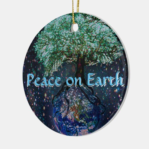 Peace on Earth Tree of Life Ceramic Ornament | Zazzle