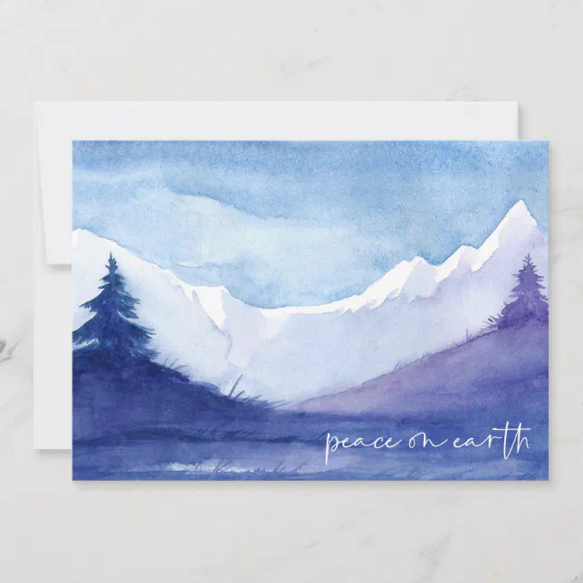 Peace on Earth Winter Snow Scene Photo Christmas Holiday Card | Zazzle