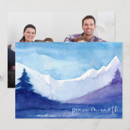 Peace on Earth Winter Snow Scene Photo Christmas Holiday Card | Zazzle
