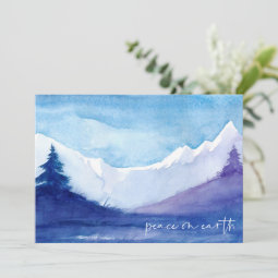 Peace on Earth Winter Snow Scene Photo Christmas Holiday Card | Zazzle