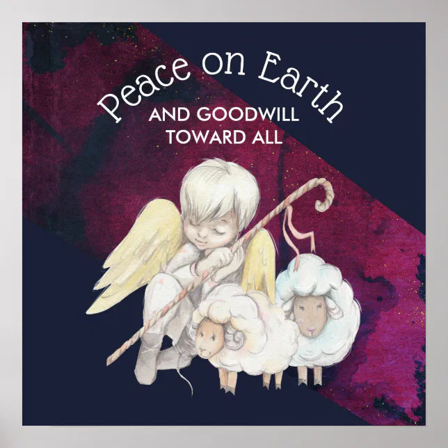 Peace on Eath and Goodwill Toward All Shepherd Poster | Zazzle