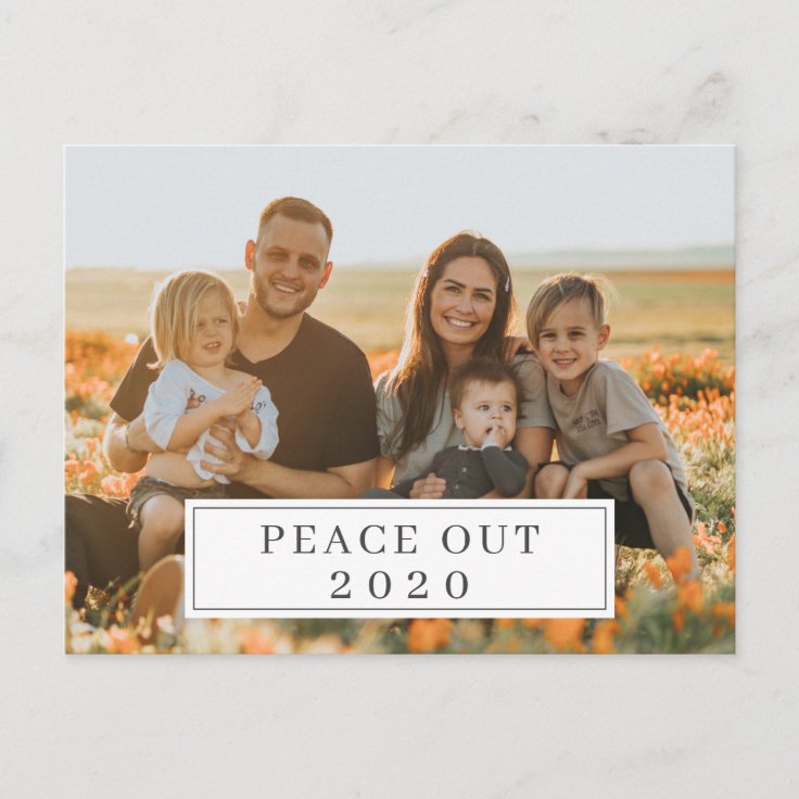 Peace Out 2020 Funny COVID New Years Holiday Postcard | Zazzle